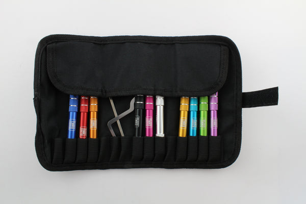 Professional Flag-Type Dimple Lock Pick Set + Wrap-Up Case