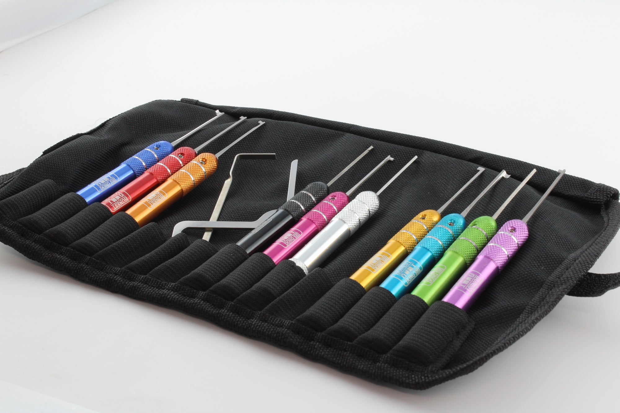 Professional Flag-Type Dimple Lock Pick Set + Wrap-Up Case