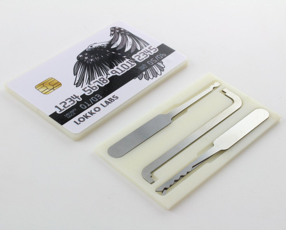 Credit Card Lock Pick Set PLUS: Top of Keyway Wrench + 4 Picks