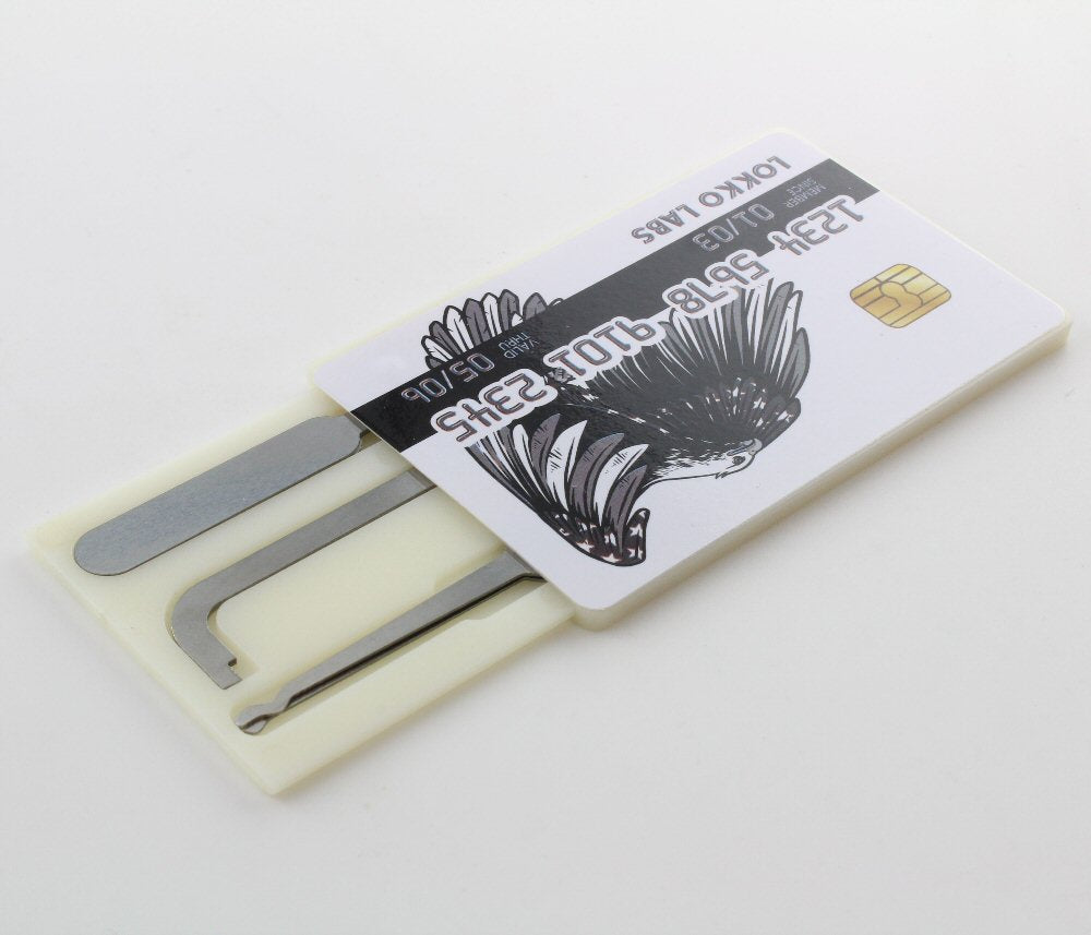 Credit Card Lock Pick Set PLUS: Top of Keyway Wrench + 4 Picks
