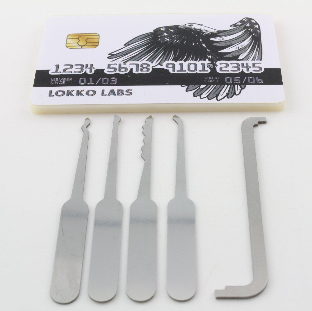 Credit Card Lock Pick Set PLUS: Top of Keyway Wrench + 4 Picks – UKBumpKeys