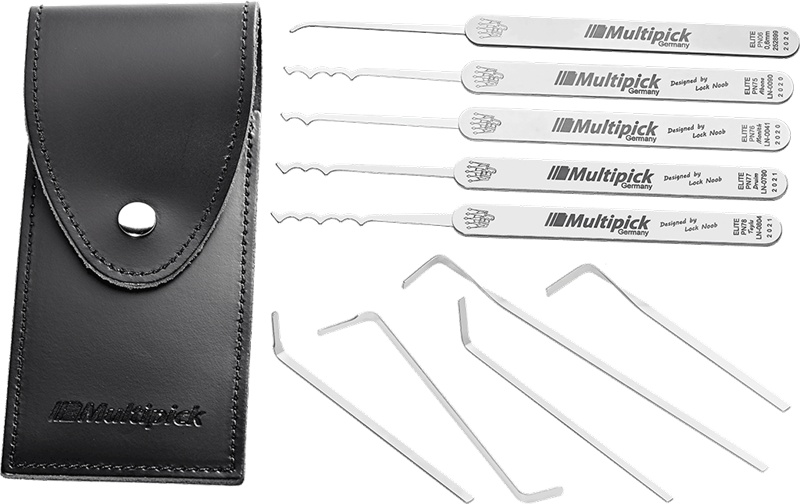 Multipick ELITE 10 Piece Duo-Peak Lock Rake Set by Lock Noob