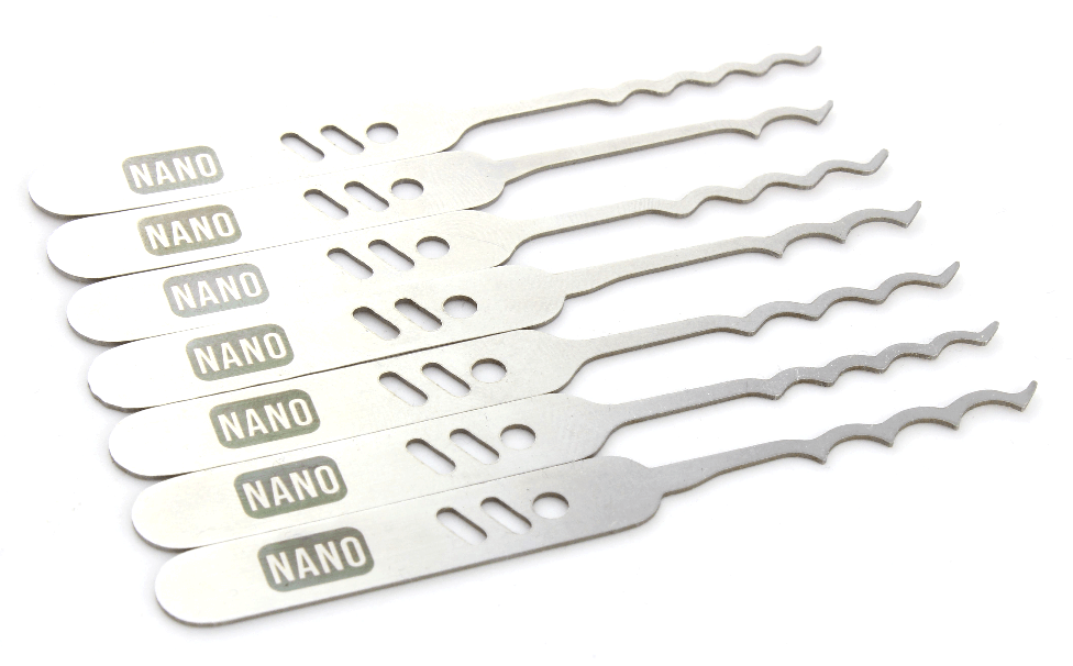 Dangerfield Nano SLIMLINE Covert Lock Pick Rake set - 0.6mm + Leather